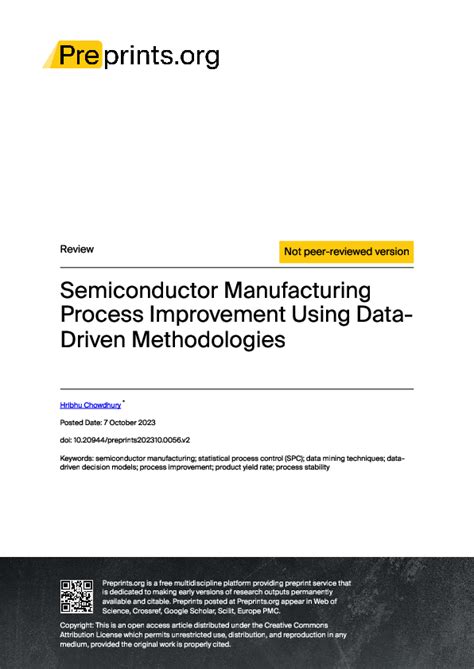 Pdf Semiconductor Manufacturing Process Improvement Using Data Driven
