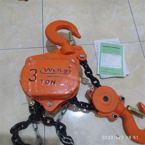 Promo Chain Block 3 Ton X 3 M Heavy Duty Type Chain Hoist 3 T Takel Manual Diskon 23 Di Seller