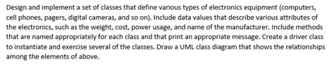 Solved Design And Implement A Set Of Classes That Define Chegg Com