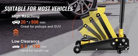 VEVOR Floor Jack, 3 Ton Low Profile Floor Jack, Heavy-duty Steel Racing ...