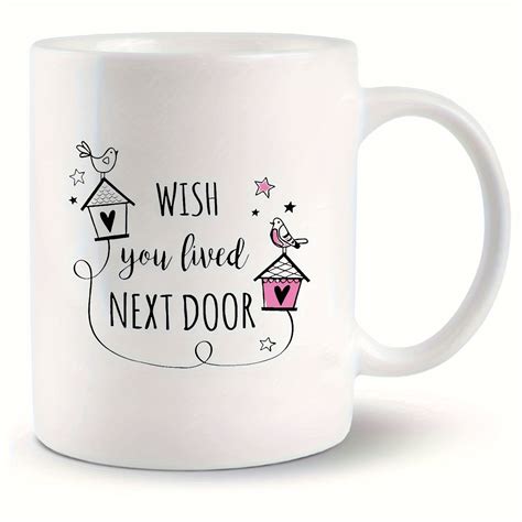 1개 커피 머그잔 도자기 커피컵 옆집에 사는 것처럼 바라는 물컵 여름과 겨울에 어울리는 음료용기 생일 선물 휴일 선물
