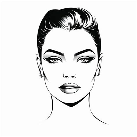 Premium Photo Fashion Beauty Portrait Template Vector Illustration