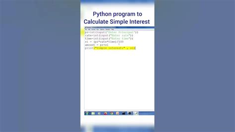 Python Program To Calculate Simple Interest Pythontutorial