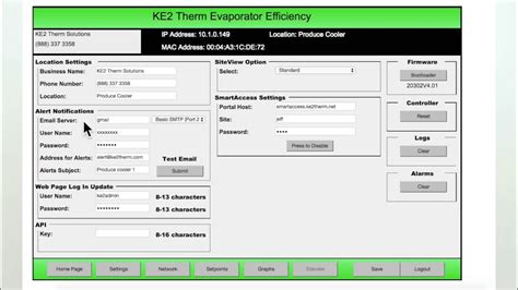 What Info Is On The Ke2 Evaps Settings Page Video 049 Faq On Walkin Coolers Walk In