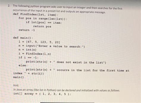Solved 2 The Following Python Program Asks User To Input An