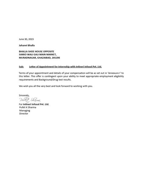 Internship Letter Pdf Expense Working Time