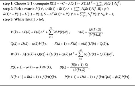 matrix form of the crs algorithm download scientific diagram