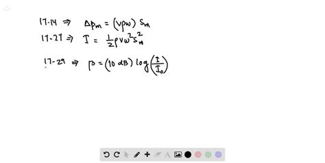 solved find the ratios greater to smaller of the a intensities b pressure amplitudes and