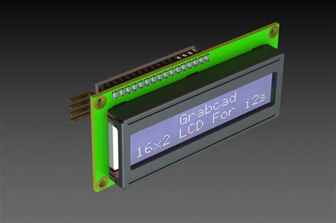 X LCD Display Module With IIC I C Module STEP IGES SOLIDWORKS D CAD Model GrabCAD