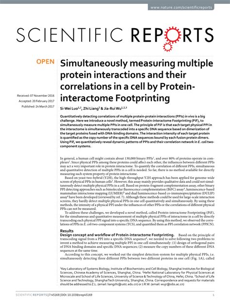 Pdf Simultaneously Measuring Multiple Protein Interactions And Their Correlations In A Cell By