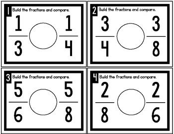 Comparing Fractions With The Same Numerator Task Cards By Cathryn Hafner
