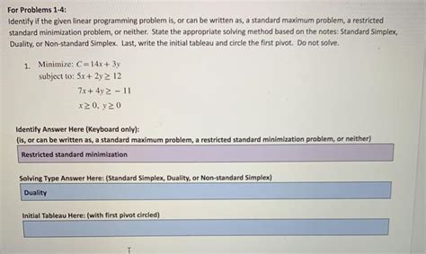 solved for problems 1 4 identify if the given linear
