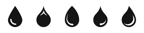 Water Drop Icons Water Droplet Vector Icons Water Drop Shapes
