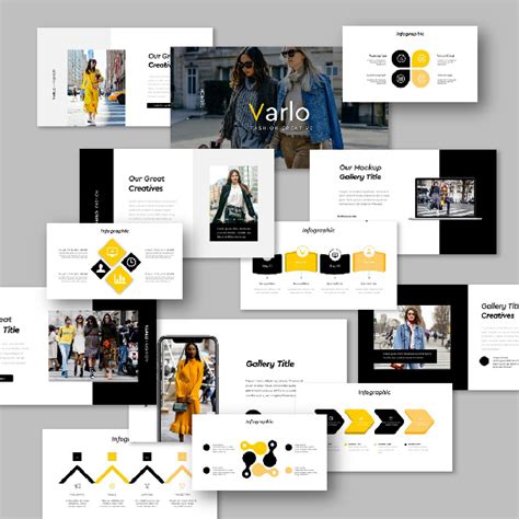 Шаблон презентации креативной модной одежды Varlo Biecom Market