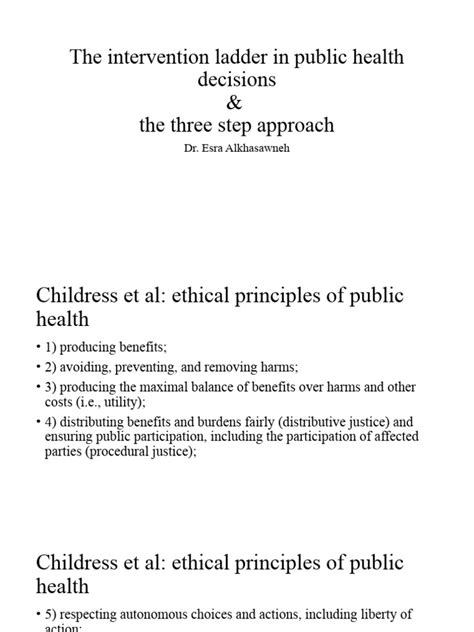 Public Health Decision Making Three Steps Approach And Intervention