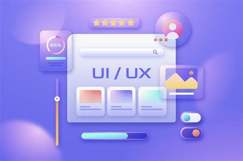 평면 디자인 ui 및 ux 배경 무료 벡터