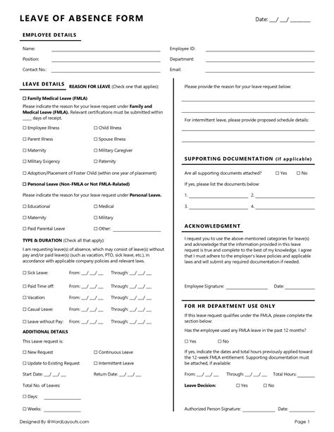 Employee Leave Of Absence Explained Free Loa Form