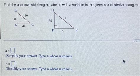 solved find the unknown side lengths labeled with a variable