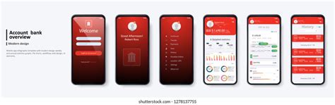 Banking App Ui Kit Responsive Mobile Stock Vector Royalty Free 1278137755 Shutterstock