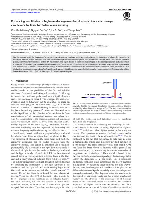 Pdf Enhancing Amplitudes Of Higher Order Eigenmodes Of Atomic Force Microscope Cantilevers By