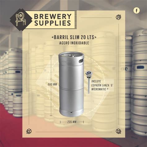 Barril Acero Slim 20 Litros Brewery Supplies