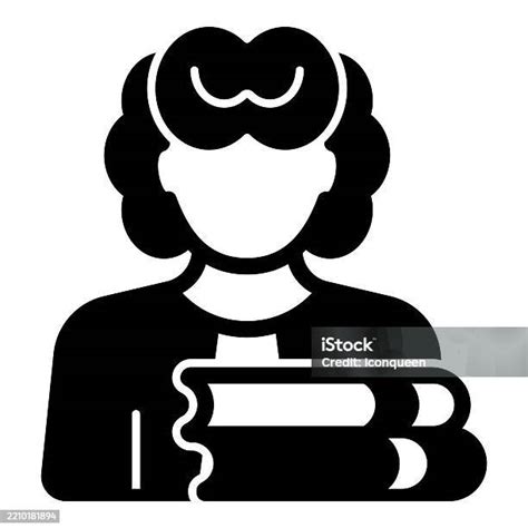 책을 가진 변호사 여자 단단한 아이콘 가족 변호사 개념 벡터 그래픽입니다 여자와 법학 책 스택 흰색 배경 스타일 모바일 또는 디자인에 서명합니다 검은색에 대한 스톡 벡터