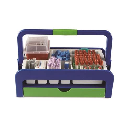 Heathrow Phlebotomy Collection Tray With Drawer Blue And Green Hs2200b