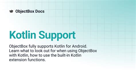kotlin support objectbox docs