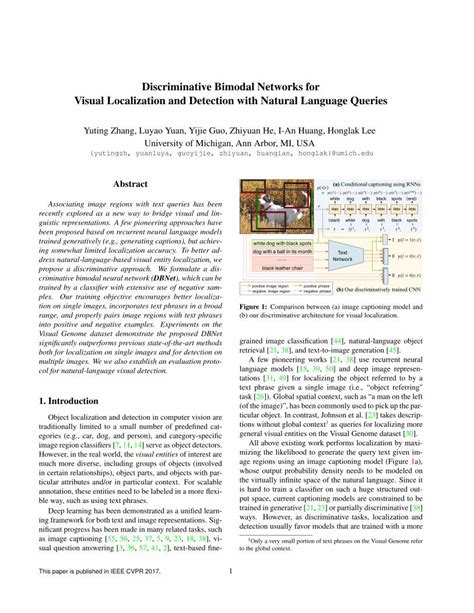 Pdf Discriminative Bimodal Networks For Visual Localization · On The Text Features And It