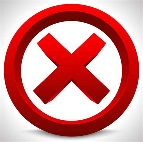 Red X Button Stock Vector Vectorguy