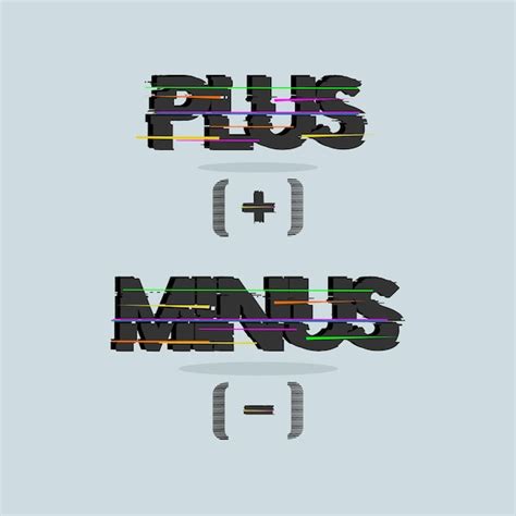 플러스 및 마이너스 슬로건 타이포그래피 그래픽 디자인 인쇄 티셔츠 그림 벡터 프리미엄 벡터