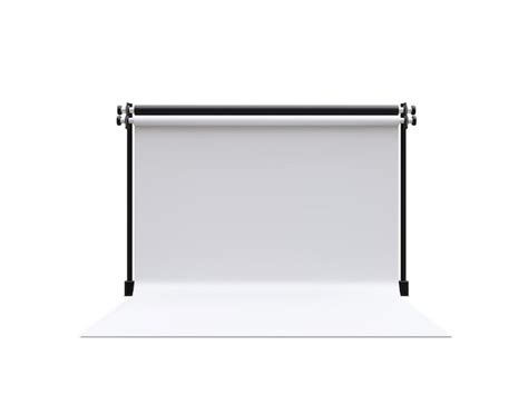 흰색 배경 벡터 일러스트 레이 션에 고립 된 3d 현실 빈 전문 사진 스튜디오 프리미엄 벡터