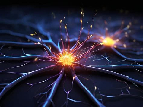 Image Of A Neuron Receiving An Electrical Impulse 4 Stock Illustration Illustration Of