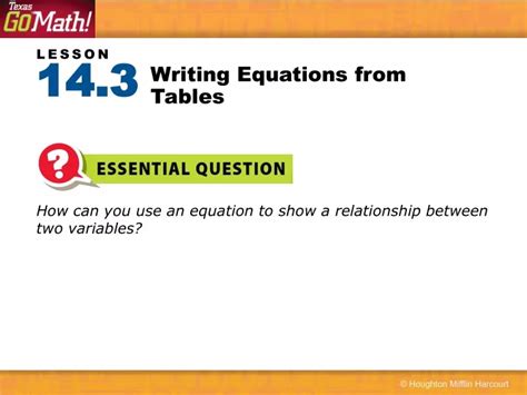 PPT Modeling Relationships With Equations From Tables PowerPoint Presentation ID