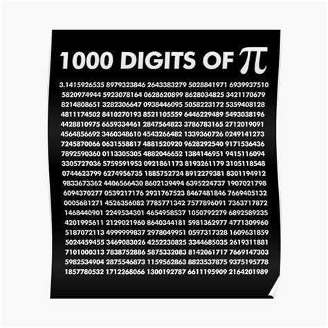 1000 Digits Of Pi Pi Day Premium Matte Vertical Poster