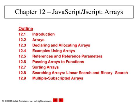 Chapter 12 Javascriptjscript Arrays Ppt Download