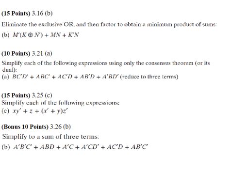 Solved Eliminate The Exclusive OR And Then Factor To Obtain Chegg Com