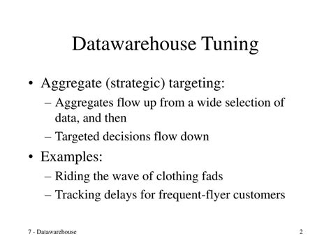 Ppt Data Warehouse Tuning Powerpoint Presentation Free Download Id