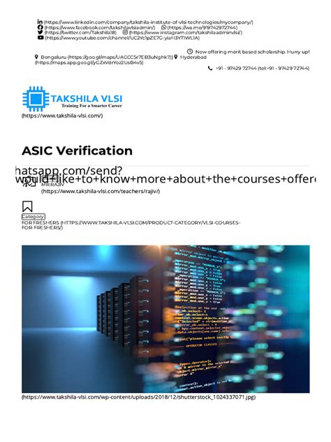 Asic Verification Would Like To Know More About The Courses Offere Pdf Hardware Description