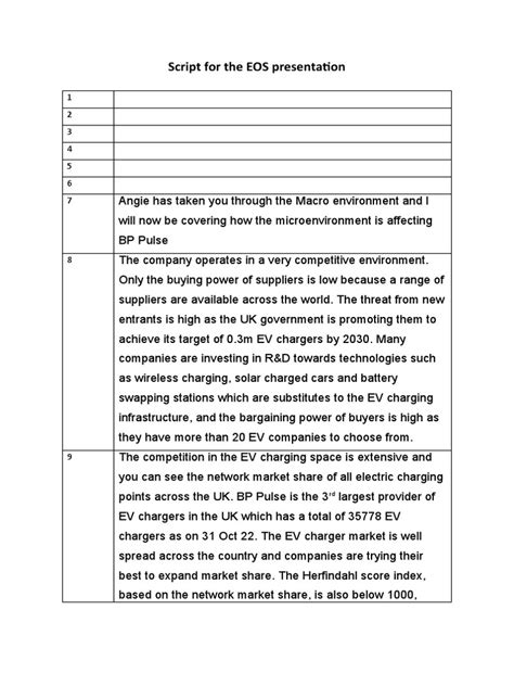 script for eos presentation pdf battery charger market economics