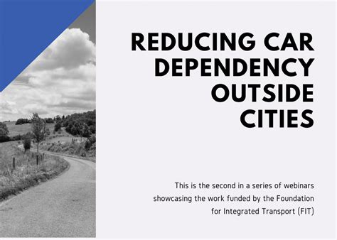 Reducing Car Dependency Outside Cities Webinar Fit