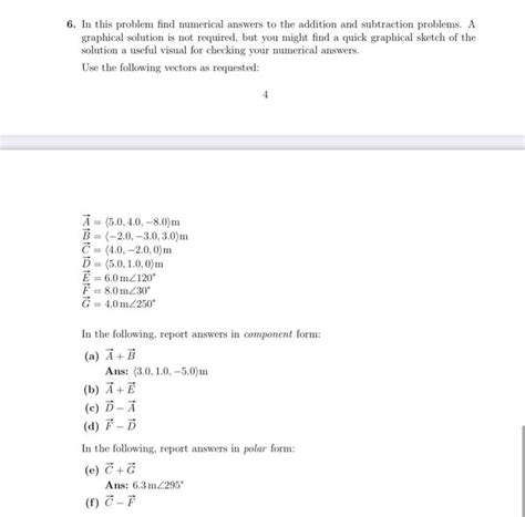 Solved In This Problem Find Numerical Answers To The Chegg Com