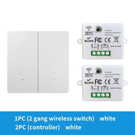 Rf433mhz Wireless Remote Control Wall Panel Transmitter Mini Relay Receiver 10a Light Wall