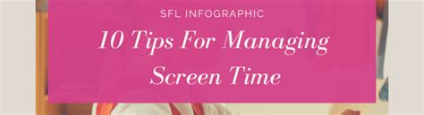 10 Tips For Managing Screen Time Infographic Strategies For Learning