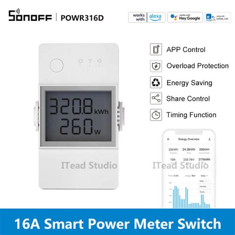 Itead Sonoff Pow Elite 16a 20a Wifi Smart Switch Smart Power Meter