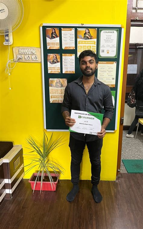 Congrats Jerry On Successfully Completing Full Stack Developer At Courser India Wishing You A