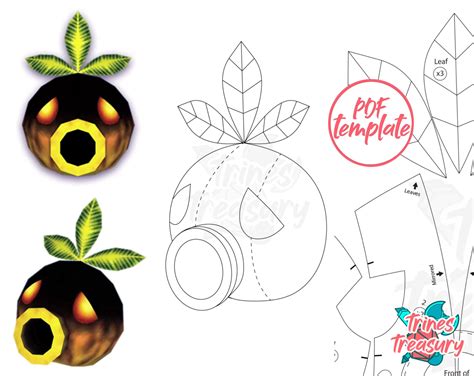 Zelda Inspired Deku Mask Pattern A4 And Us Letter Etsy