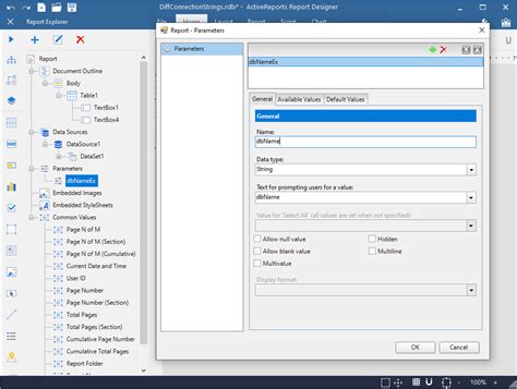 use dynamic connection string in data source activereports 18