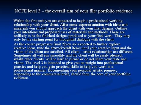 NCFE Level Portfolio Building How To Order