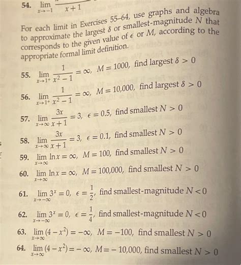 solved 54 lim 1 1 1 x 1 for each limit in exercises 55 64